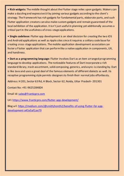 Benefits Of Using Flutter For App Developmentdoc