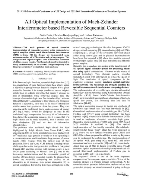 Pdf All Optical Implementation Of Mach Zehnder Interferometer Based