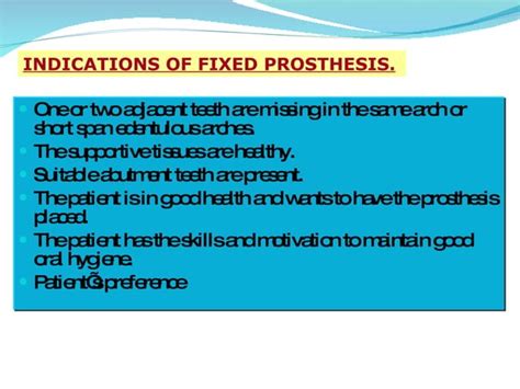 Introduction To Fixed Partial Denture Ppt Dental Health Diseases