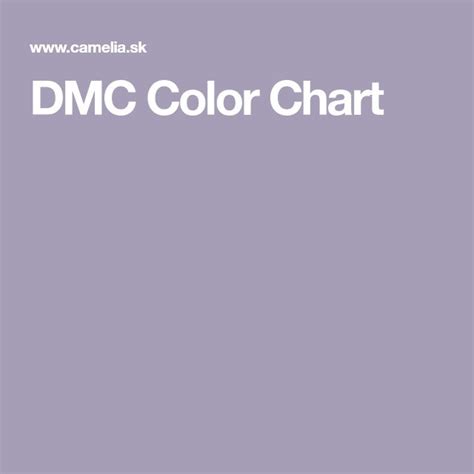 DMC Color Chart Color Chart Dmc Chart