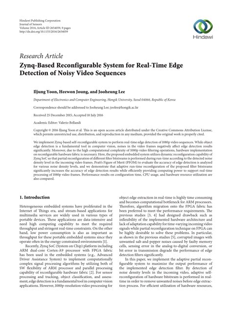 Pdf Zynq Based Reconfigurable System For Real Time Edge Detection Of