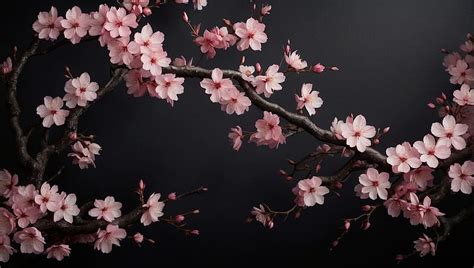 Wallpaper Cherry Blossom Black Background 4k Pc
