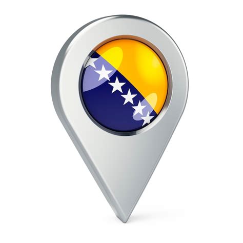Premium Photo Map Pointer With Flag Of Bosnia And Herzegovina 3d