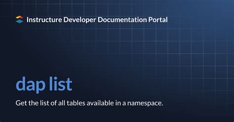 dap list instructure developer documentation portal