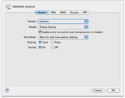 Android USB Tethering On Mac OS X