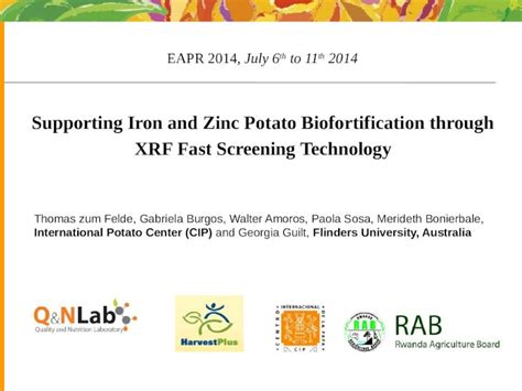 Pptx Supporting Iron And Zinc Potato Biofortification Through Xrf