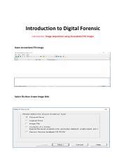 Imaging With FTK Pdf Introduction To Digital Forensic Lab Exercise Image Acquisition Using