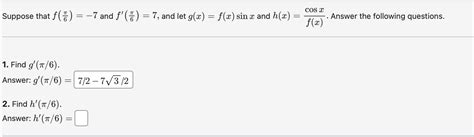 Solved Suppose that f 6π 7 and f 6π 7 and let Chegg com