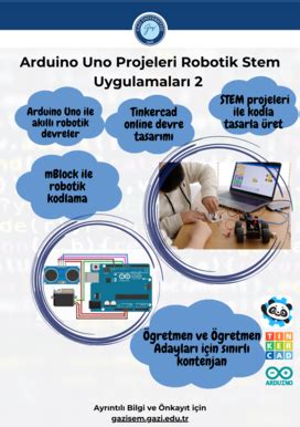 ARDUINO UNO PROJELERİ İLE ROBOTİK STEM UYGULAMALARI ÖĞRETMEN ÖĞRETMEN ADAYLARI EĞİTİM PROGRAMI