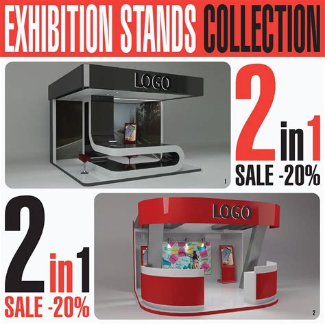 전시회 엑스포 스탠드 컬렉션 2in1 3d 모델 50 C4d 3ds Fbx Obj Free3d