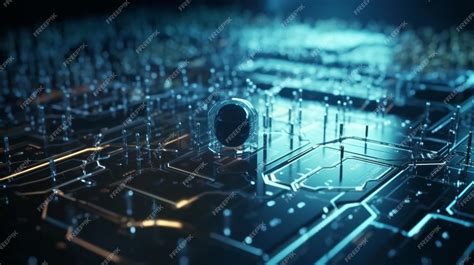 Premium Ai Image Futuristic User Interface With Circuit And Hud 3d Rendering Generative Ai