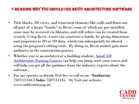 PPT 7 REASONS WHY YOU SHOULD USE REVIT ARCHITECTURE PowerPoint