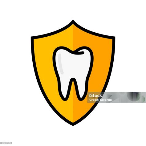 치아 방패 로고 아이콘입니다 치과 보험 평면 픽토그램 벡터 아이콘 3차원 형태에 대한 스톡 벡터 아트 및 기타 이미지 3차원 형태 가벼운 러시아 Istock