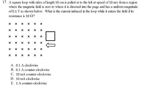 solved a square loop with sides of length 10 cm is pulled at