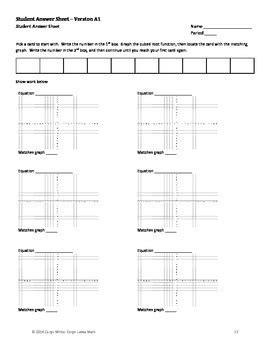 Graphing Cube Root Functions Level 1 Graph By Shifting Walk Around Activity