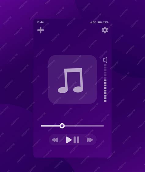 뮤직 플레이어 인터페이스 모바일 ui 디자인 프리미엄 벡터