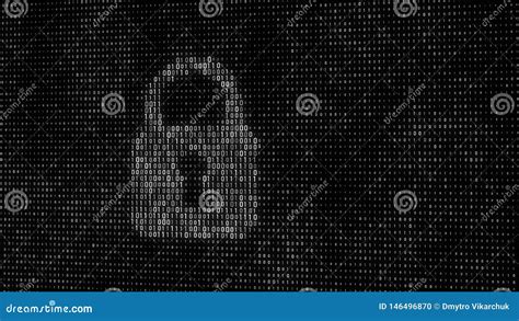 Cyber Security Concept Abstract Digital Background Binary Code Green