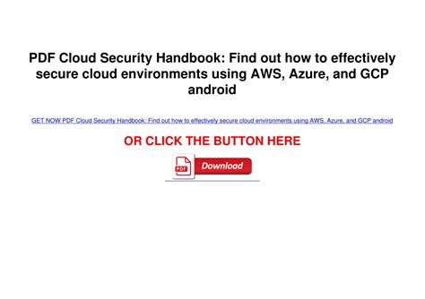 ppt pdf cloud security handbook find out how to effectively secure