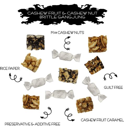 Assorted Flavors Cashew Fruit And Cashew Nut Brittle Gangjung In A