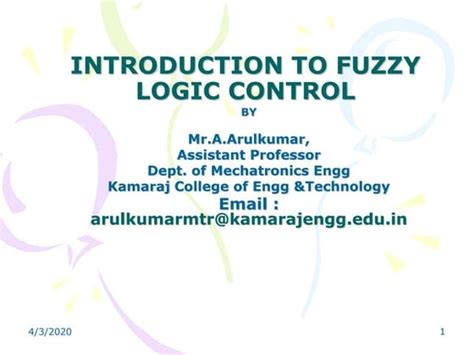 Fuzzy Logic Controller Ppt
