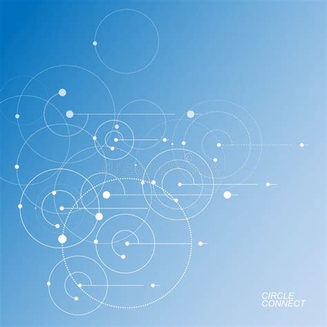Connect Lines Background Network Circles Dots Abstract Connection Element Stock Vector