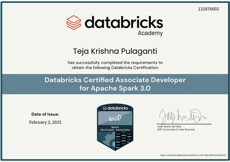 Databricks Spark Bigdata Certification Learning Teja Krishna