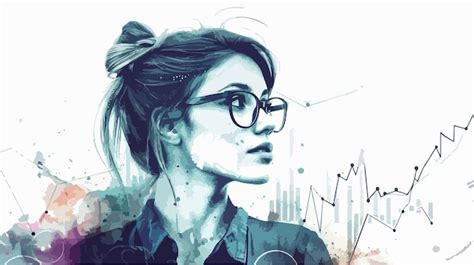 Professional Young Businesswoman Analyzing Graph Data Premium Ai