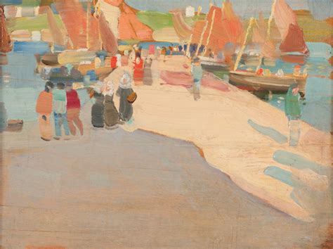 Bonhams Robert Brough Ra Arsa British 1872 1905 A Busy Quay In