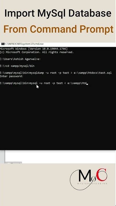 Import Large Mysql Database From Command Prompt Shorts Youtube