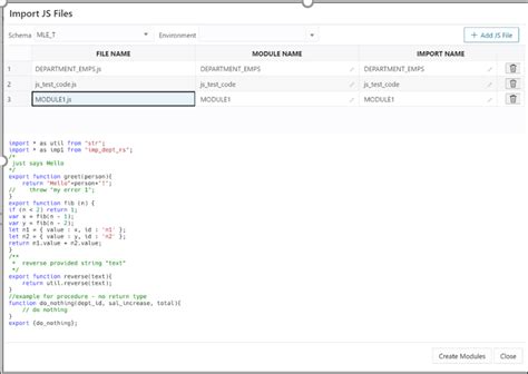 Managing MLE Modules
