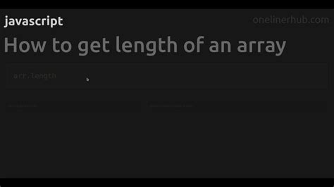How To Get Length Of An Array YouTube