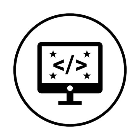 Premium Vector Code Coding Programming Icon Black Vector Graphics