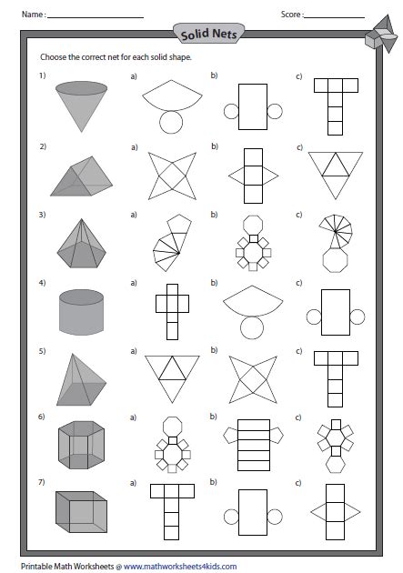 Solid 3d Shapes Worksheets