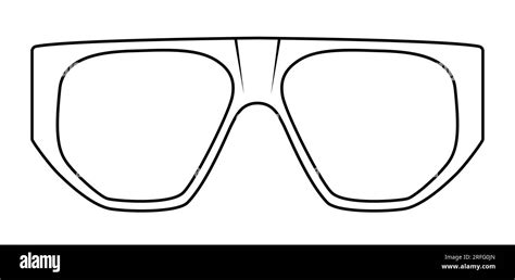 Angular Frame Glasses Fashion Accessory Illustration Sunglass Front