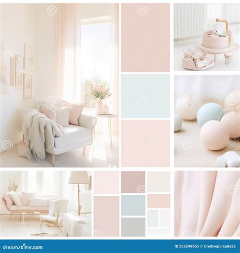 Pastel Muted Colour Palette Mood Board Stock Illustration