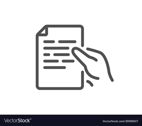 document line icon hold doc file page sign vector image