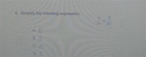 Solved Simplify The Following Expression Chegg Com