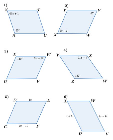 Solve For X Each Figure Is A Parallelogram