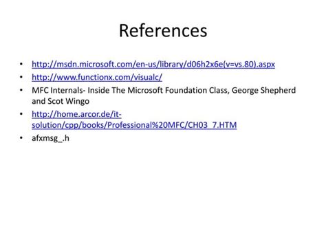 mfc message handling pptx operating systems computer software and applications