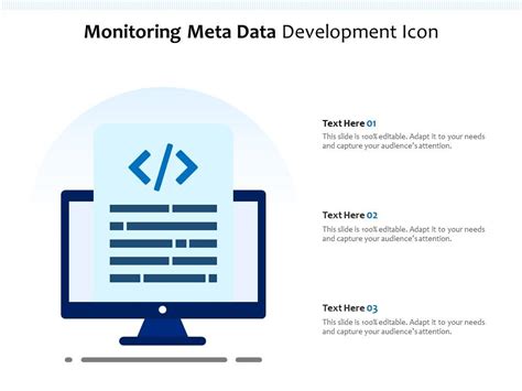 Monitoring Meta Data Development Icon Presentation Graphics Presentation PowerPoint Example