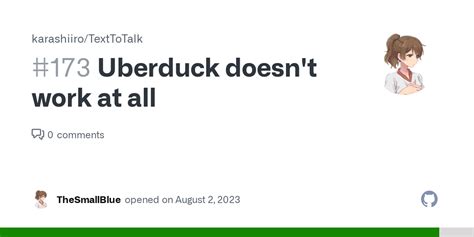 uberduck doesn t work at all · issue 173 · karashiiro texttotalk · github