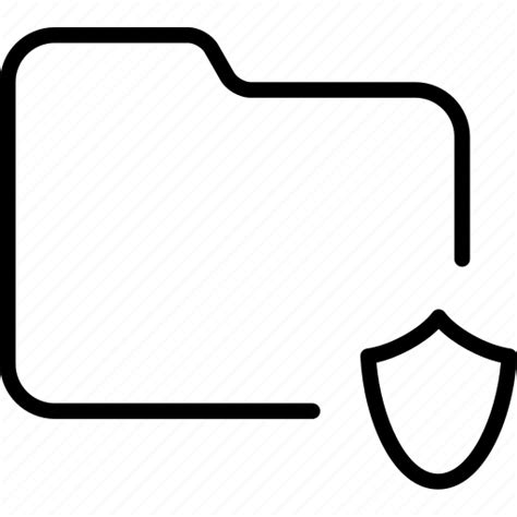 Document File Folder Protected Secured Shield Icon