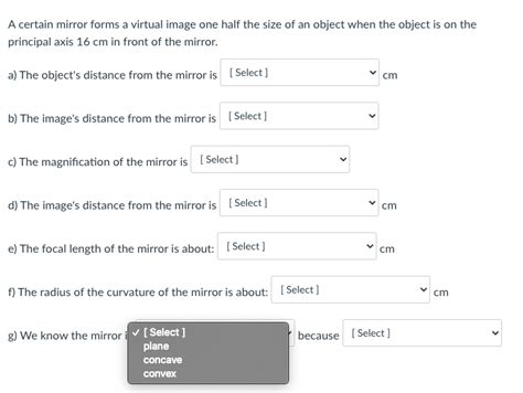 Solved A Certain Mirror Forms A Virtual Image One Half The