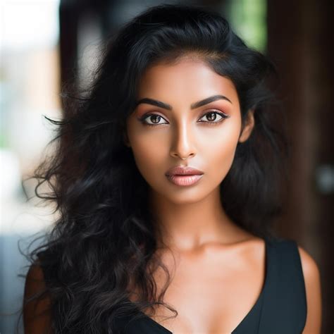 Premium Photo Radiant Elegance Portrait Of A Beautiful Sri Lankan Girl