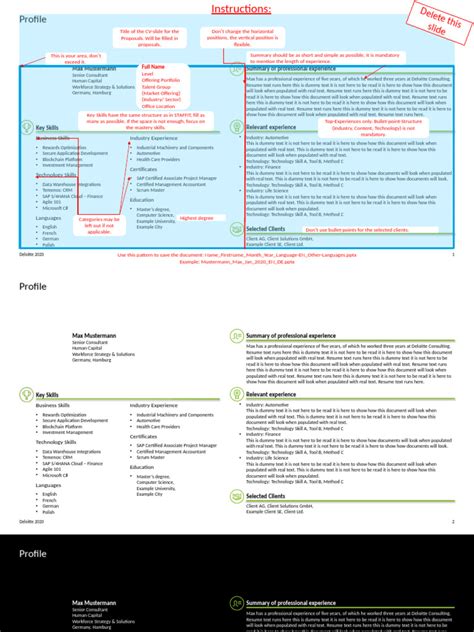 Deloitte Resume Template Pdf Business Information Technology