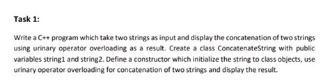 Solved Task Write A C Program Which Take Two Strings As Chegg