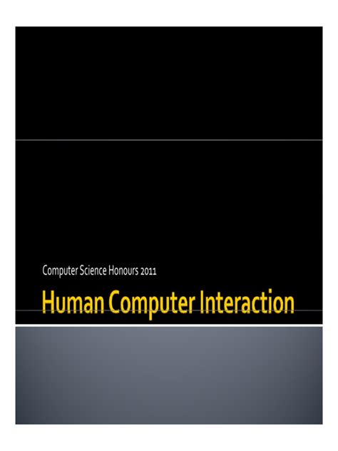 Computer Science Honours 2011 Pdf Humancomputer Interaction User Interface