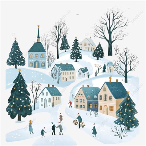 마법의 눈 덮인 풍경에서 휴가 시즌을 축하하십시오 눈 덮인 풍경 순록 선물 Png 일러스트 및 이미지 에 대한 무료 다운로드 Pngtree