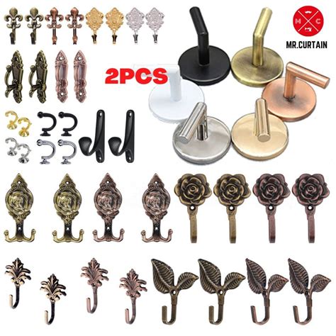 2pcs Curtain Tieback Hook Side Wall Holdback Tassel Hanger Holder Cangkuk Pengikat Tali