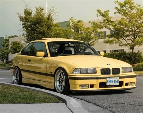 Yellow Bmw E36 3 Series Luxury Car